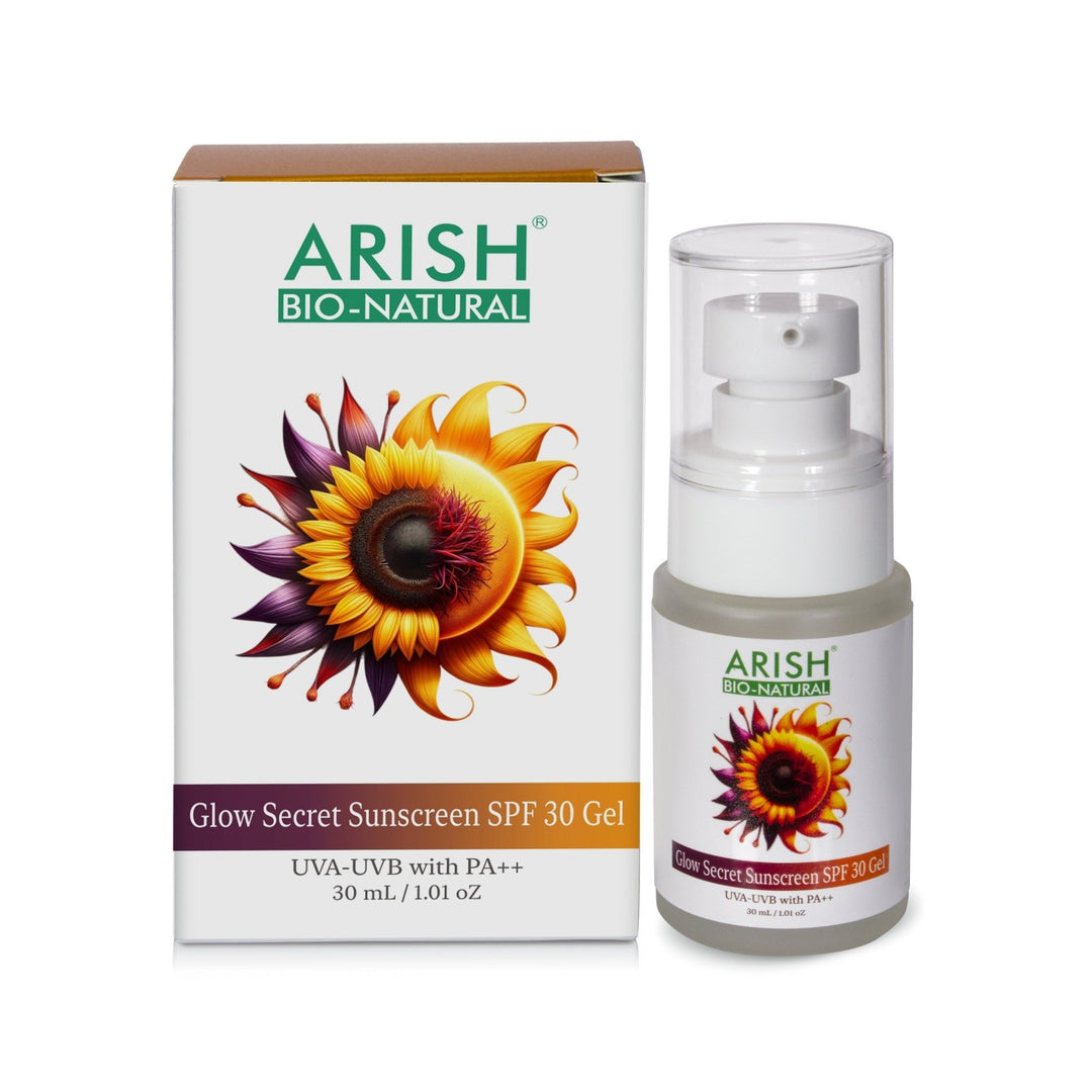 Glow Secret Sunscreen SPF 30 Gel - Broad Spectrum Protection – Arish ...